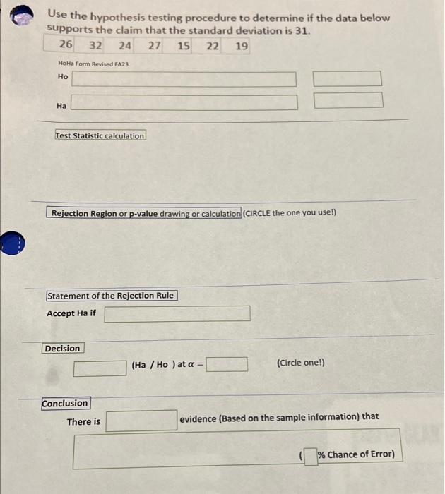 Solved Use the hypothesis testing procedure to determine if | Chegg.com
