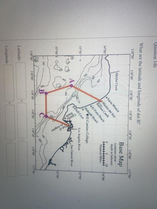 Solved La What are the latitude and longitude of dot A? 118 | Chegg.com