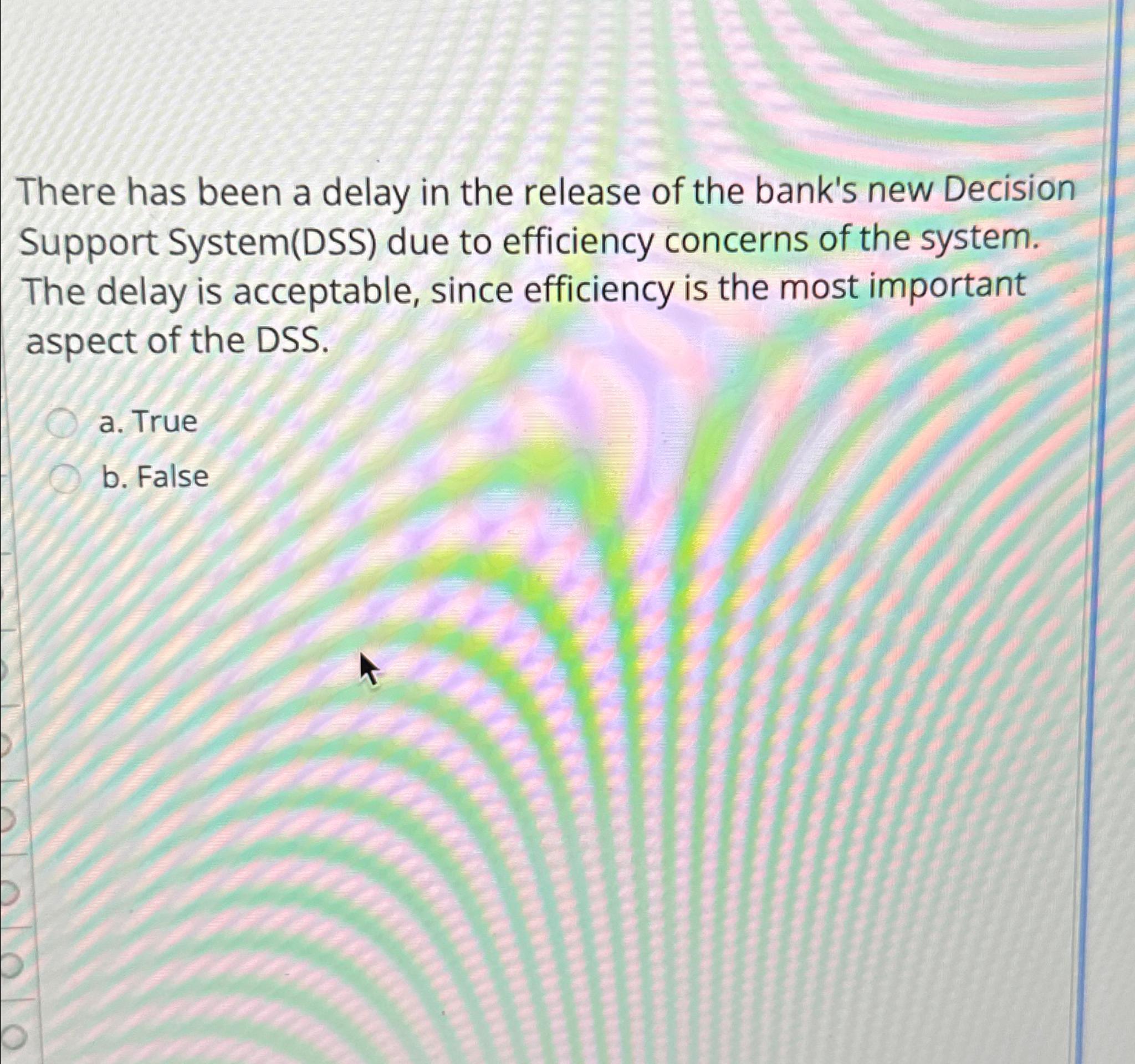 Solved There has been a delay in the release of the bank's | Chegg.com