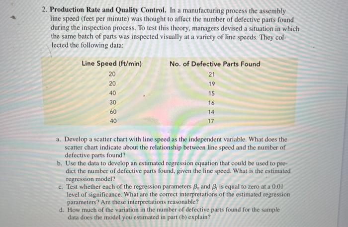 Solved Production Rate and Quality Control. In a | Chegg.com