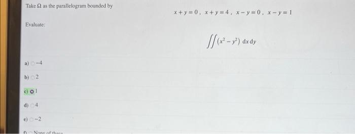 Solved Take Ω as the parallelogram bounded by | Chegg.com