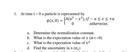 Solved At time t=0 ﻿a particle is represented | Chegg.com