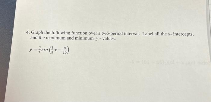 Solved 4. Graph the following function over a two-period | Chegg.com