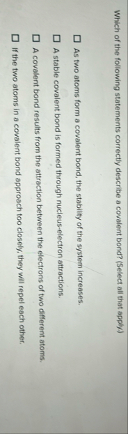 Which of the following statements correctly describe | Chegg.com