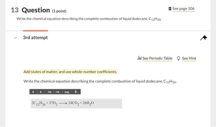 Solved 13 Question (1 point) E See p Write the chemical | Chegg.com