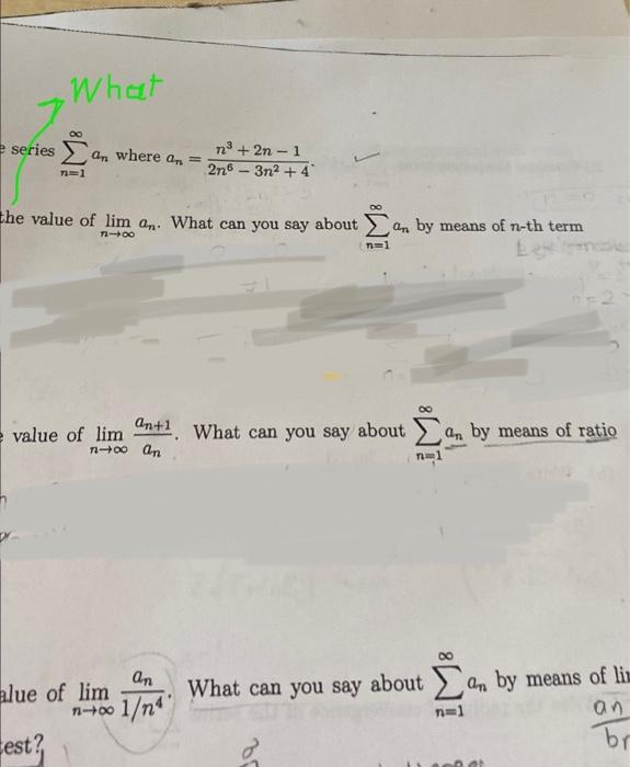 Solved series \\( \\sum_{n=1}^{\\infty} a_{n} \\) where \\( | Chegg.com