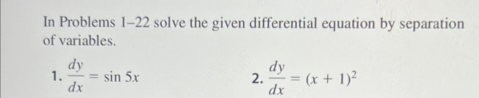 Solved In Problems 1-22 ﻿solve the given differential | Chegg.com