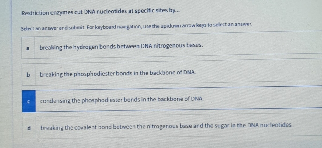 Solved Restriction enzymes cut DNA nucleotides at specific | Chegg.com