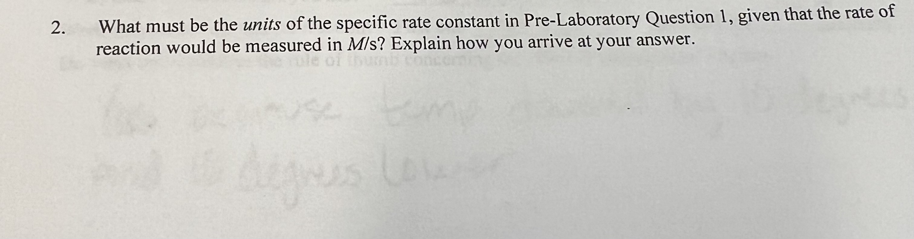 Solved What must be the units of the specific rate constant | Chegg.com