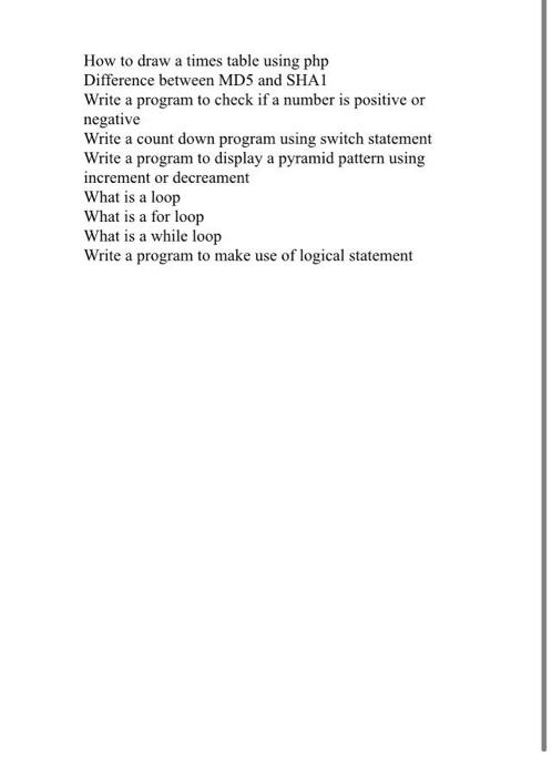 Solved How to draw a times table using php Difference | Chegg.com
