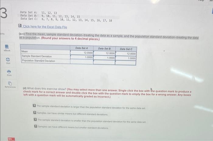 Solved Data Set A: 11, 12, 13 Data Set 8: | Chegg.com