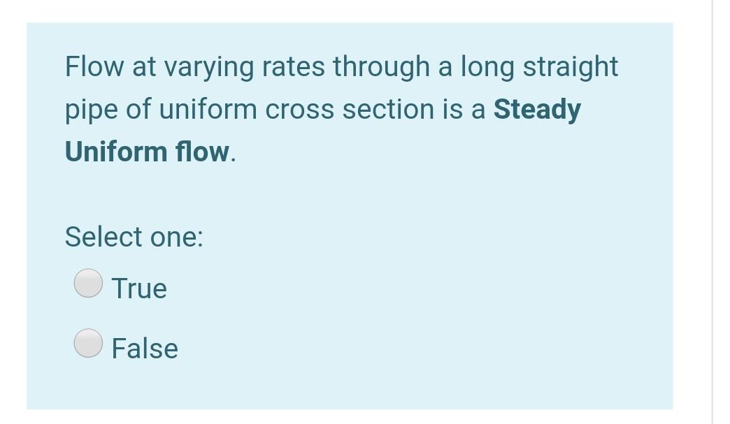 Solved Flow at varying rates through a long straight pipe of | Chegg.com