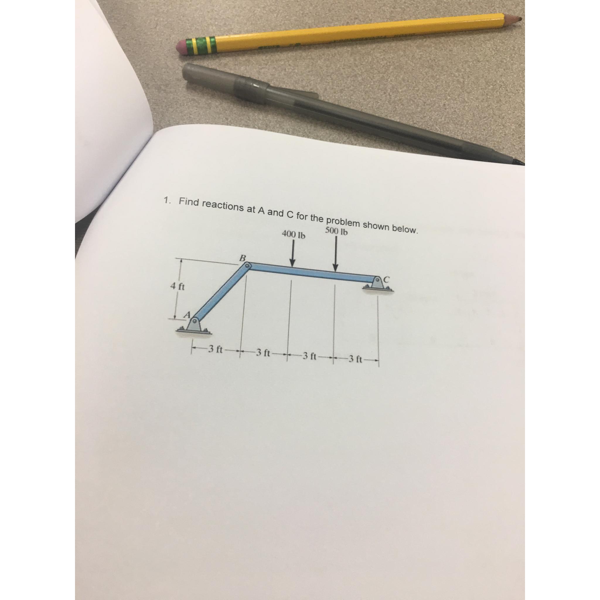 Solved Find reactions at A and C ﻿for the nral.ow. | Chegg.com