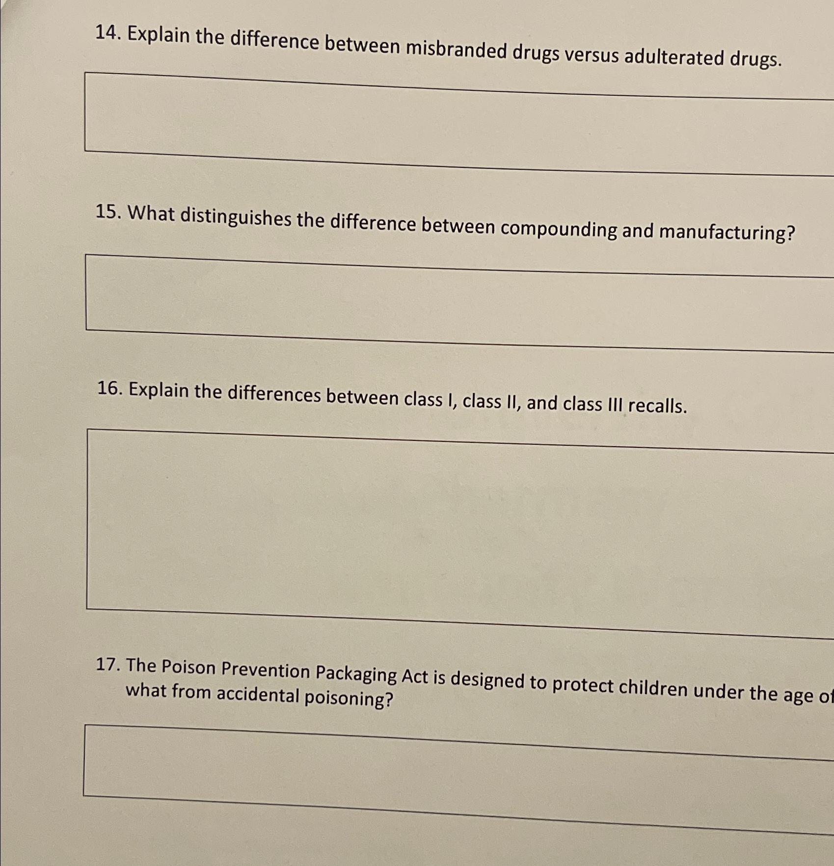 Solved Explain the difference between misbranded drugs | Chegg.com
