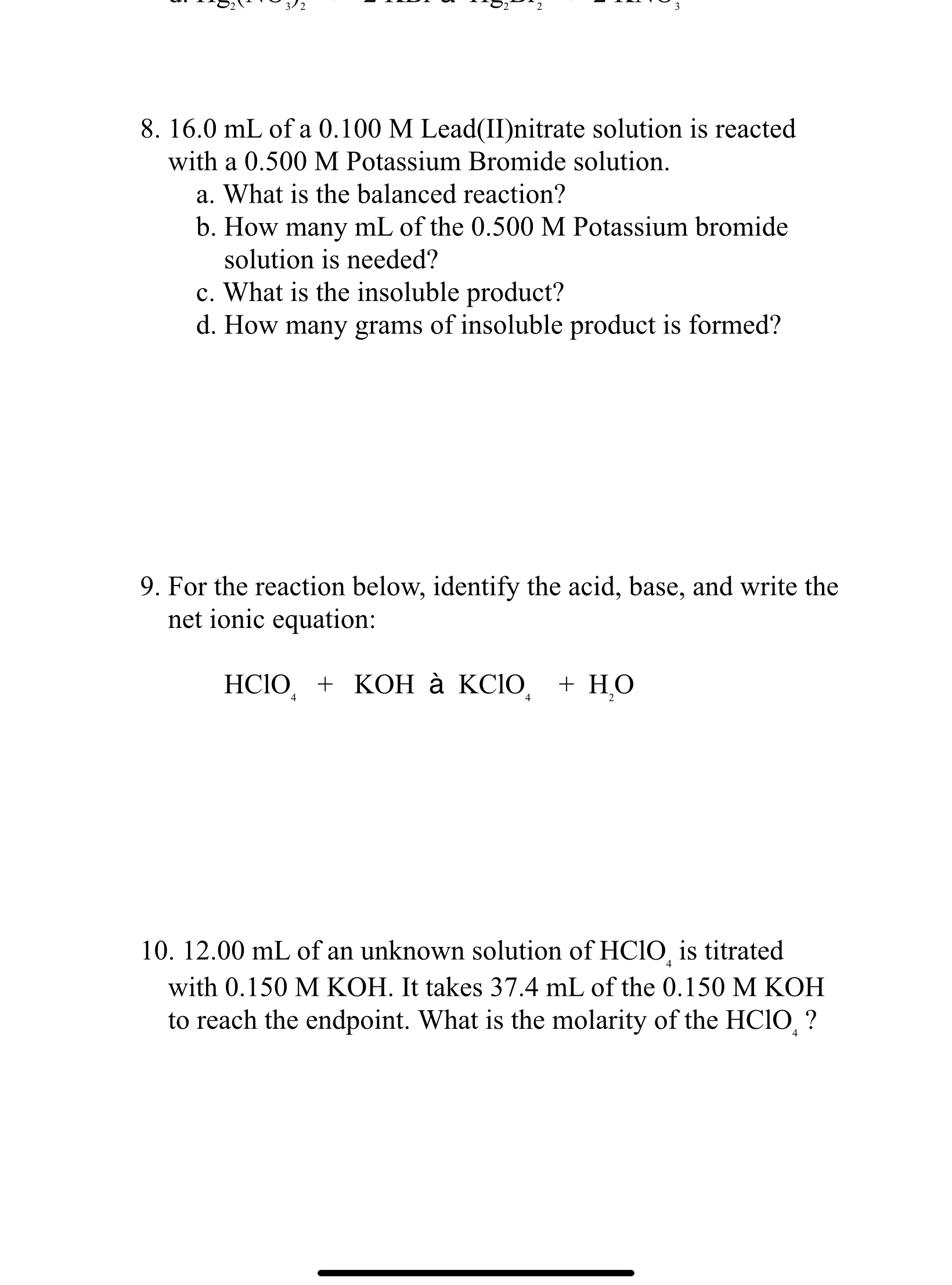 Solved 16.0mL ﻿of a 0.100M ﻿Lead(II)nitrate solution is | Chegg.com