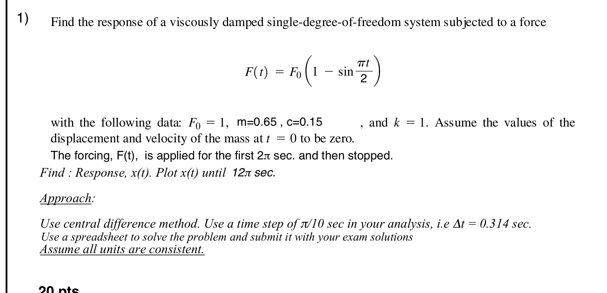 Solved Find the response of a viscously damped | Chegg.com