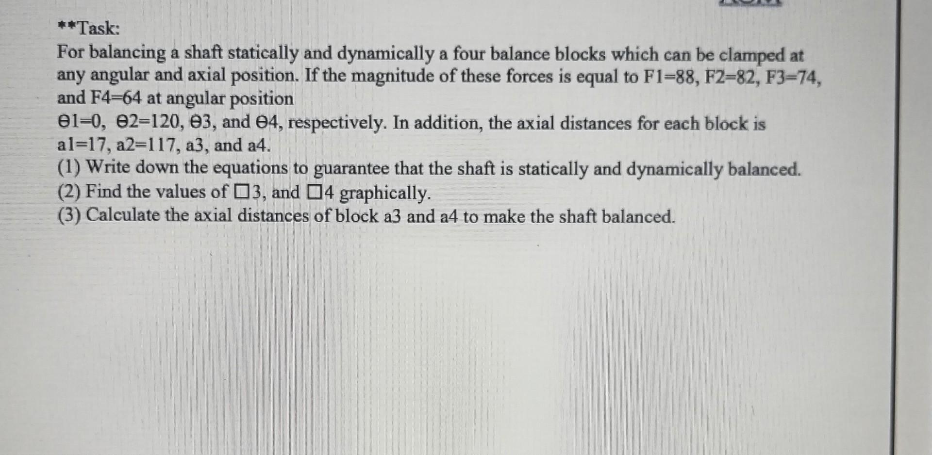Solved Experiment 1 : simple dynamic and static balance (( | Chegg.com