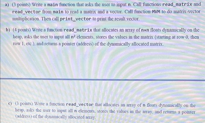 Solved Matrix Vector Multiplication Matrix-vector | Chegg.com