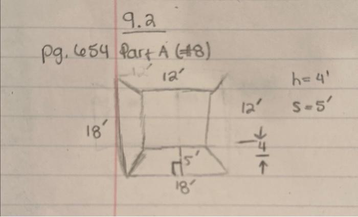 Solved Part A (#8) Find the lateral surface area and the | Chegg.com