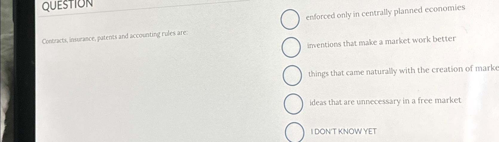 Solved QUESTIONContracts, insurance, patents and accounting | Chegg.com