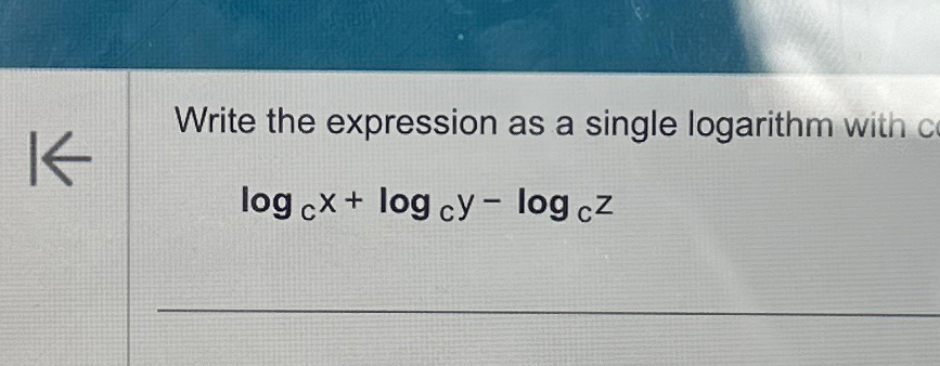 Solved Write the expression as a single logarithm | Chegg.com