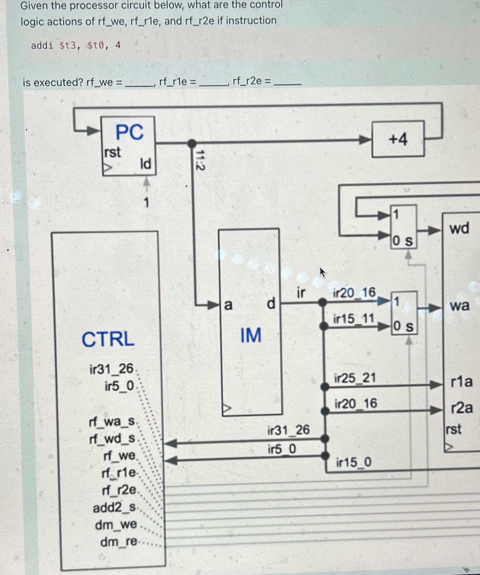 Solved Given the processor circuit below, what are the | Chegg.com