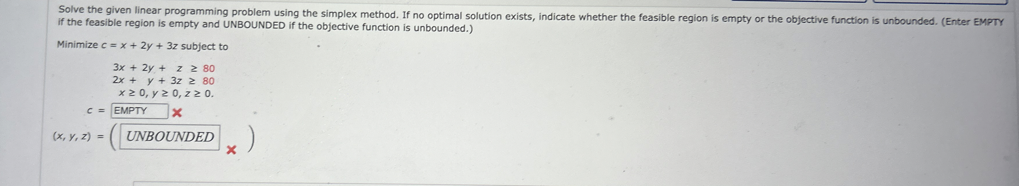 Solved by an EXPERT Solve the given linear programming problem using the | Chegg.com
