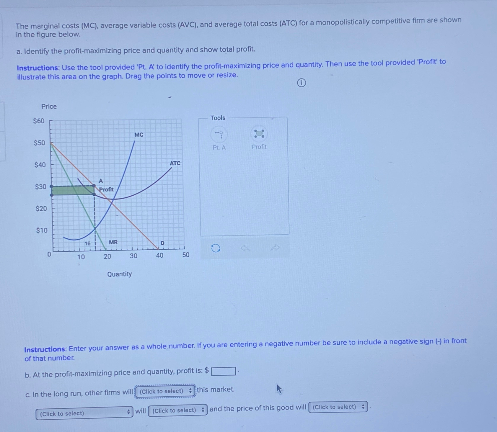 Solved The marginal costs (MC), ﻿average variable costs | Chegg.com