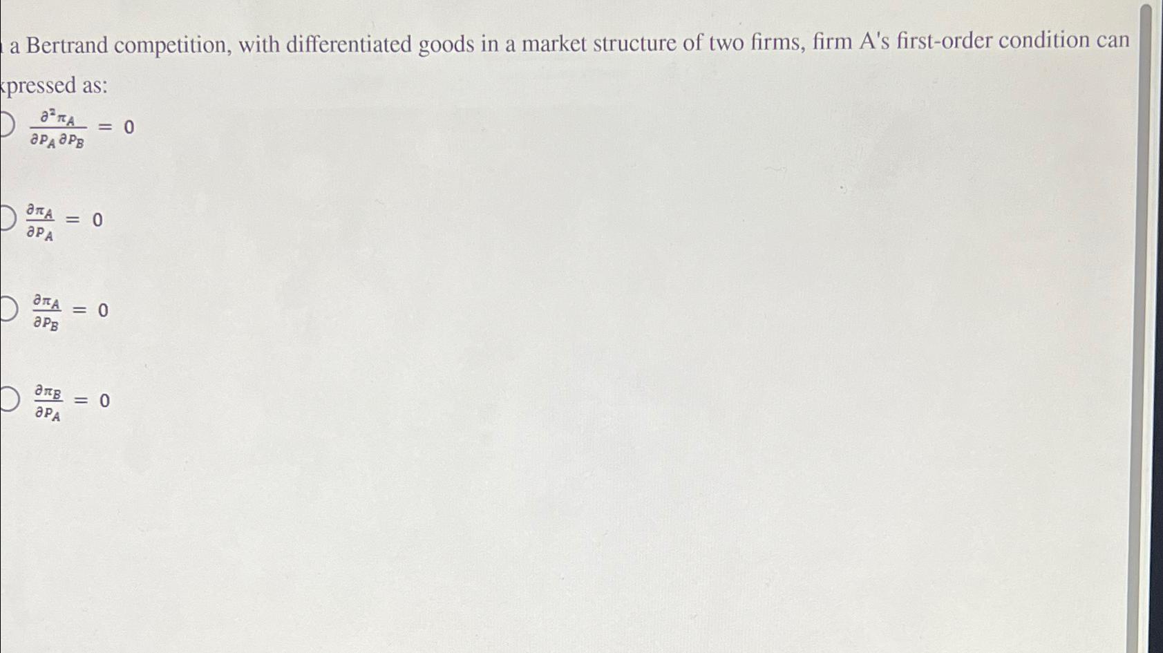 Solved a Bertrand competition, with differentiated goods in | Chegg.com