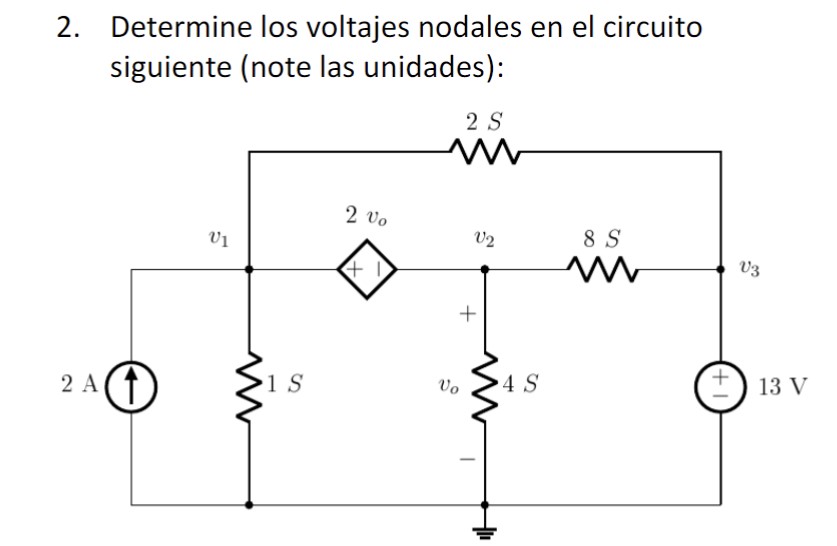 Solved Determine los voltajes nodales en el | Chegg.com
