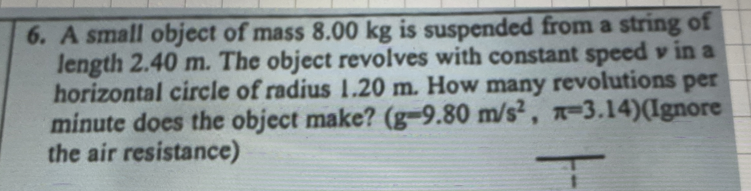 Solved A small object of mass 8.00 ﻿kg is suspended from a | Chegg.com