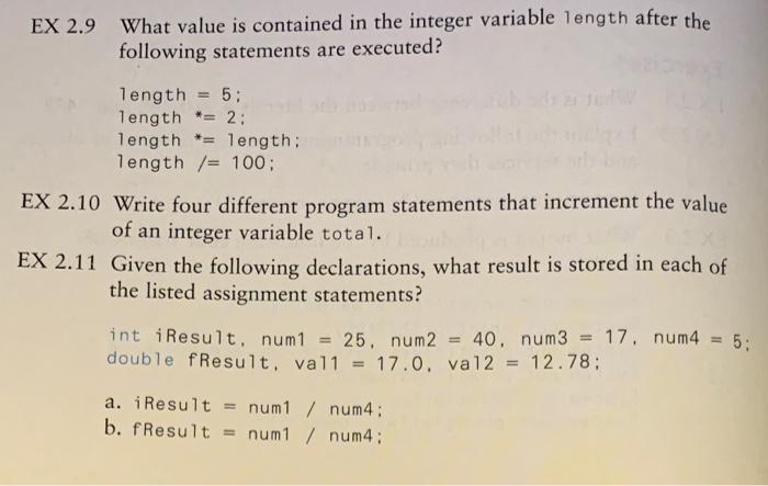 Solved What value is contained in the integer variable | Chegg.com
