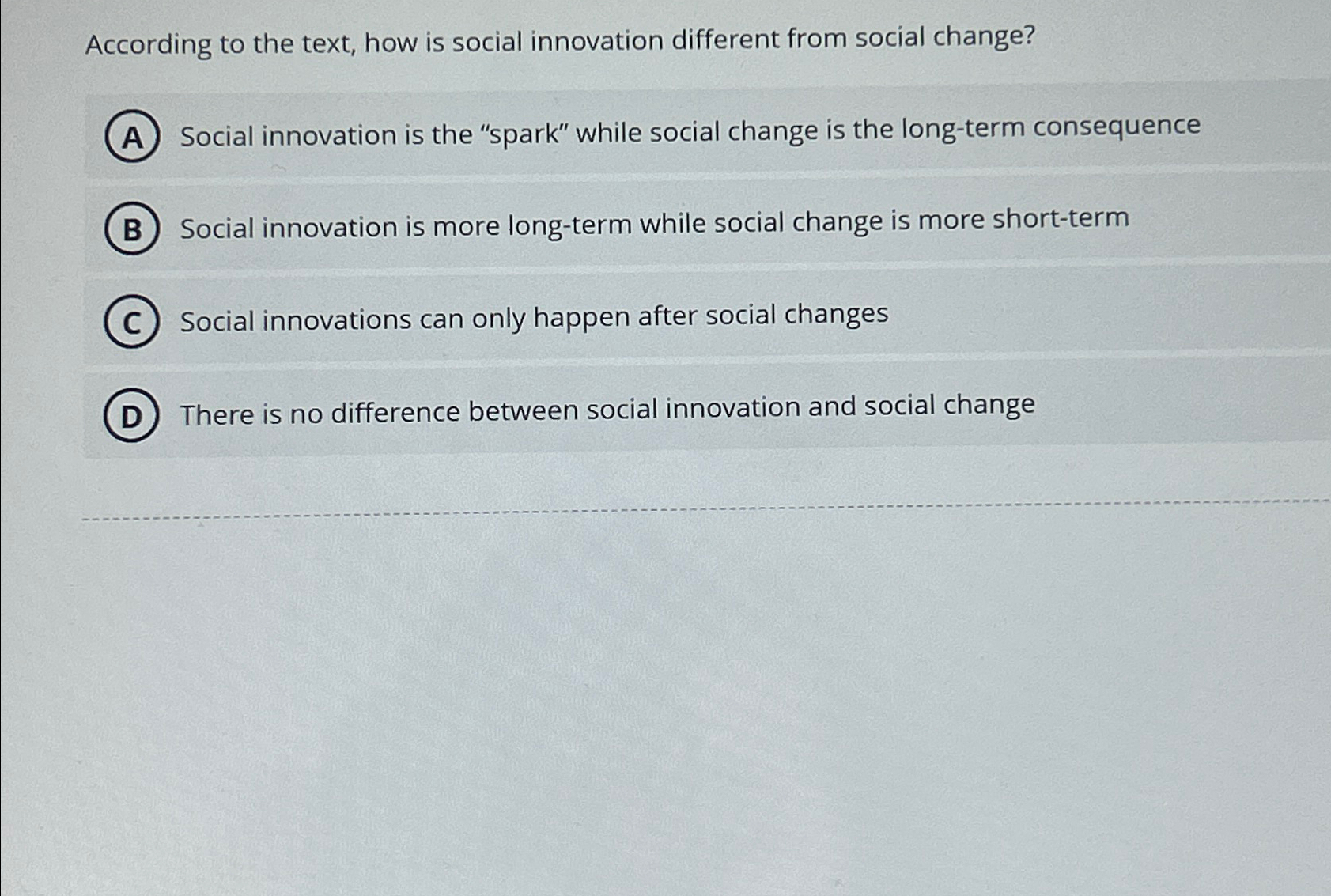 Solved According to the text, how is social innovation | Chegg.com