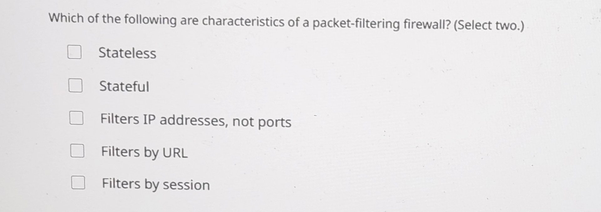 Solved Which Of The Following Are Characteristics Of A
