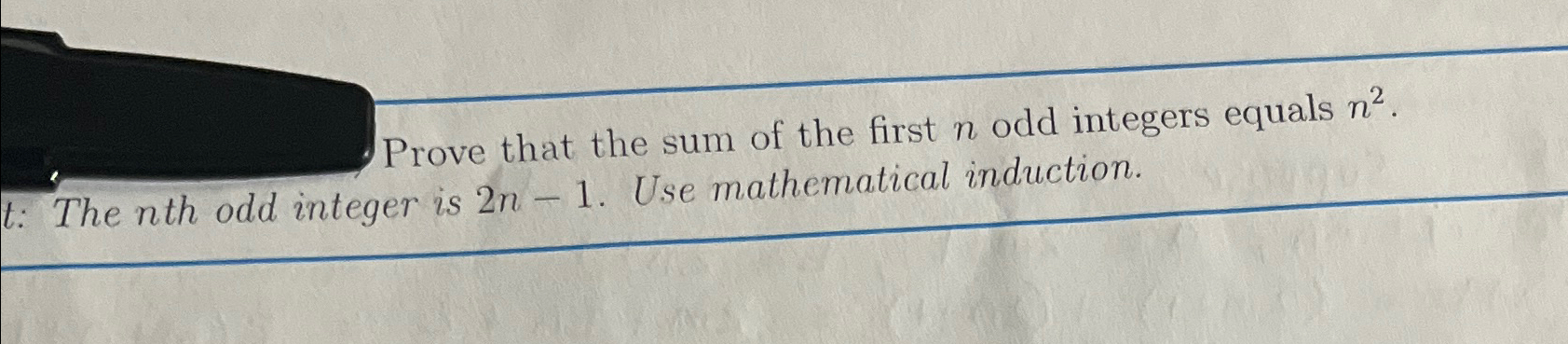 Solved Prove that the sum of the first n ﻿odd integers | Chegg.com