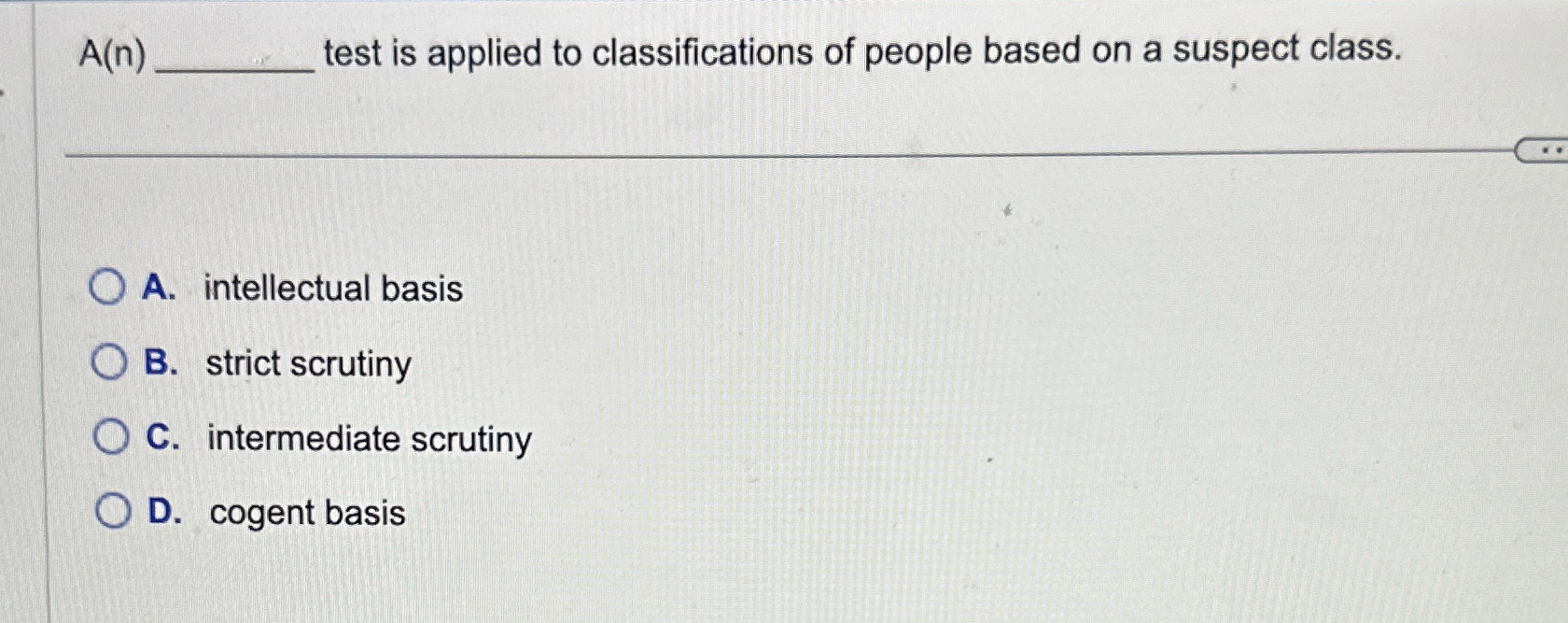 Solved A(n) ﻿test is applied to classifications of people | Chegg.com