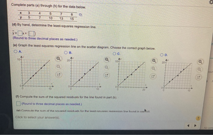 Solved Complete parts (a) through (h) for the data below. X | Chegg.com