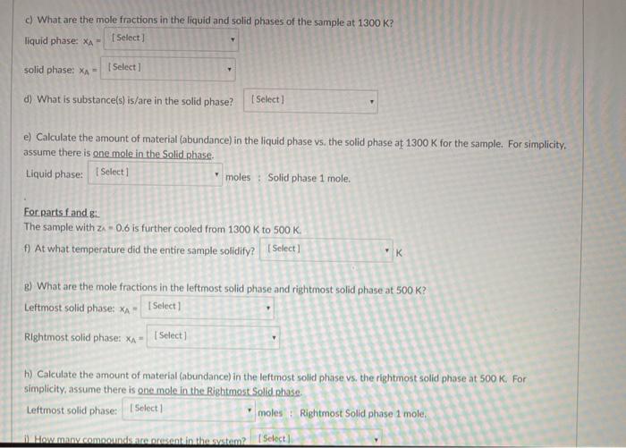 Solved Use the following binary mixture phase diagram to | Chegg.com