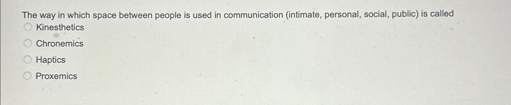 Solved The way in which space between people is used in | Chegg.com