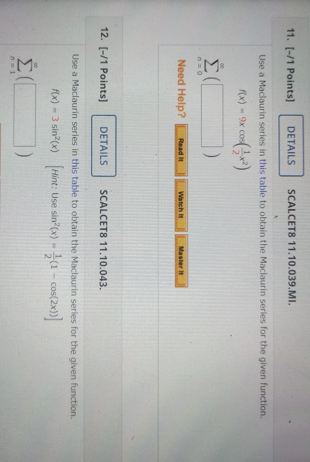 Solved DETAILS SCALCET8 11.10.510 14. [-/1 Points] Evaluate | Chegg.com