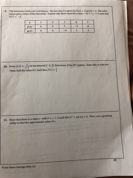 Solved 6. Apply the Intermediate Value Theorem, if possible, | Chegg.com