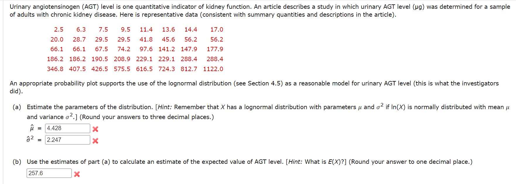 Solved Urinary angiotensinogen (AGT) ﻿level is one | Chegg.com