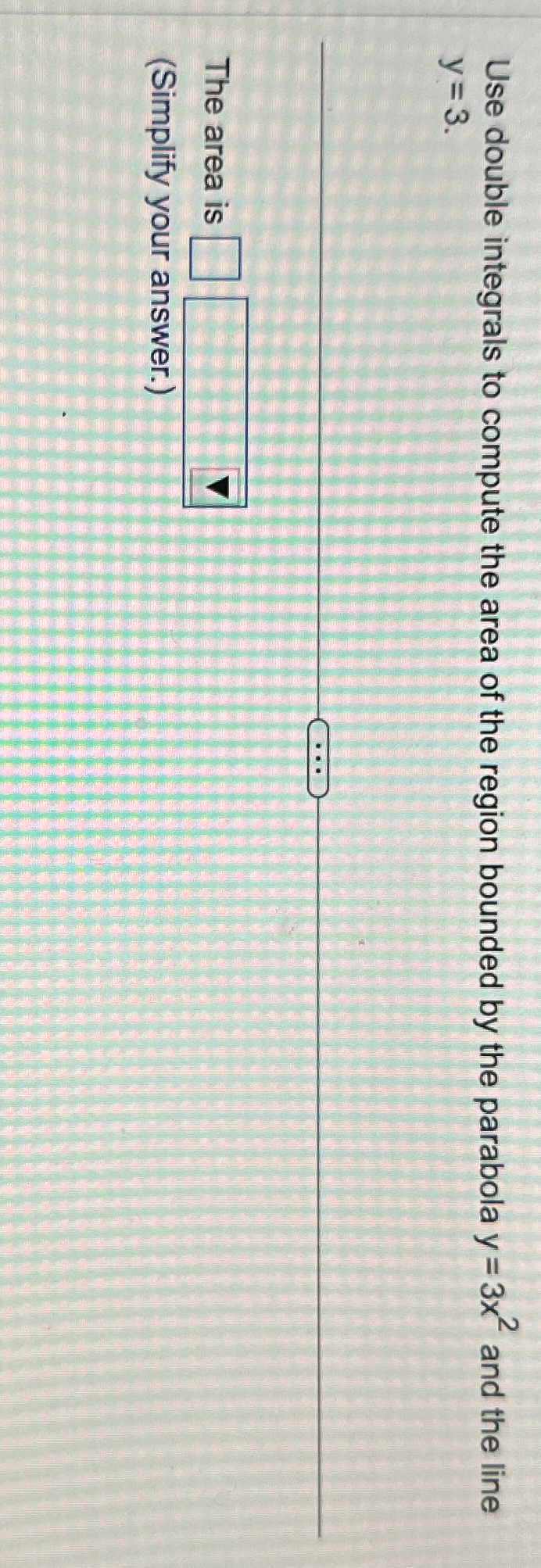 Solved Use double integrals to compute the area of the | Chegg.com