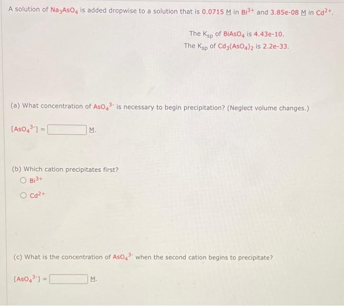 Solved A solution of NazAs, is added dropwise to a solution | Chegg.com