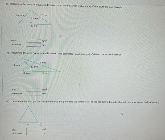 Solved (a) Determine the area (in square millimeters) and | Chegg.com