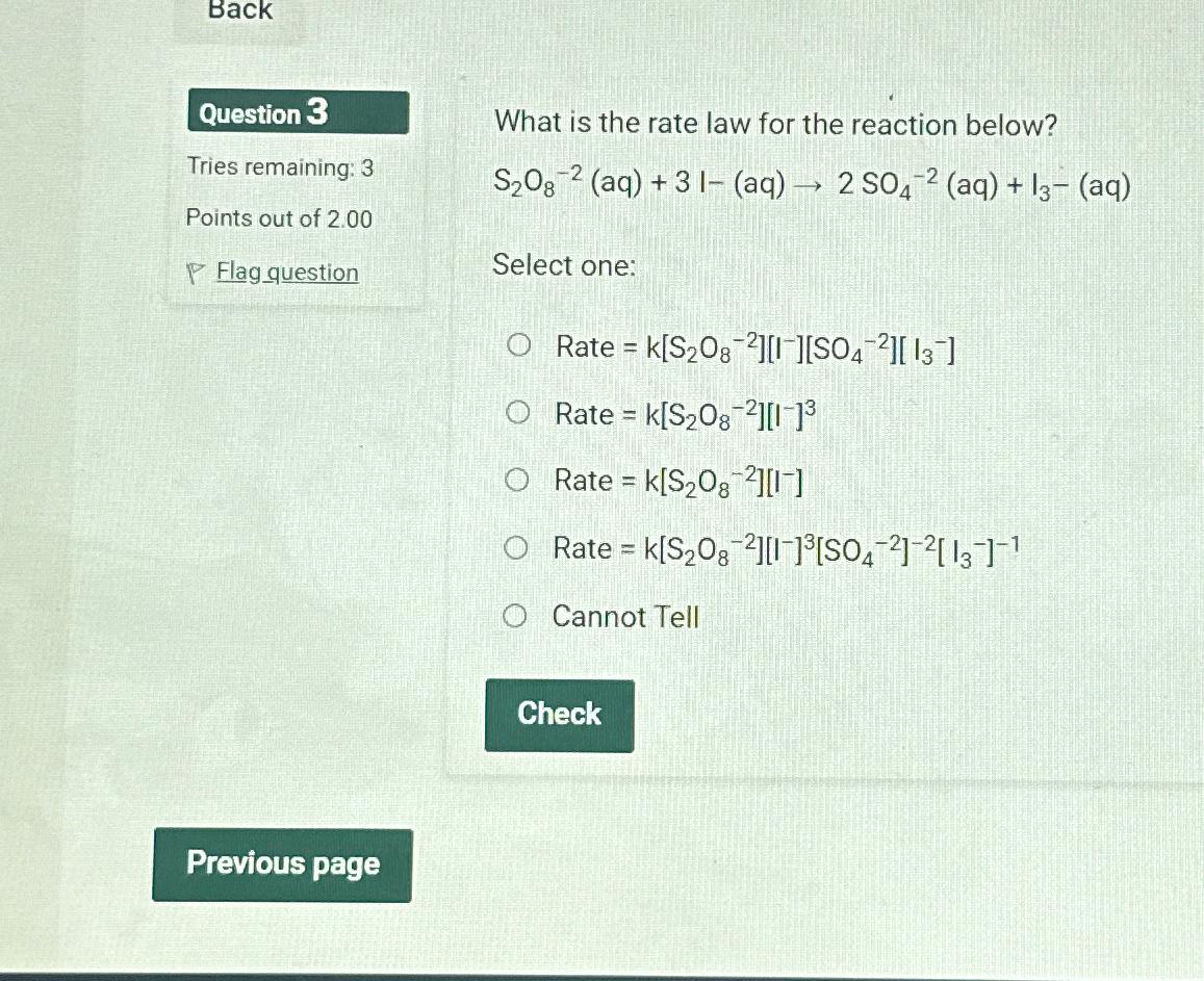 Solved BackQuestion 3Tries remaining: 3Points out of | Chegg.com
