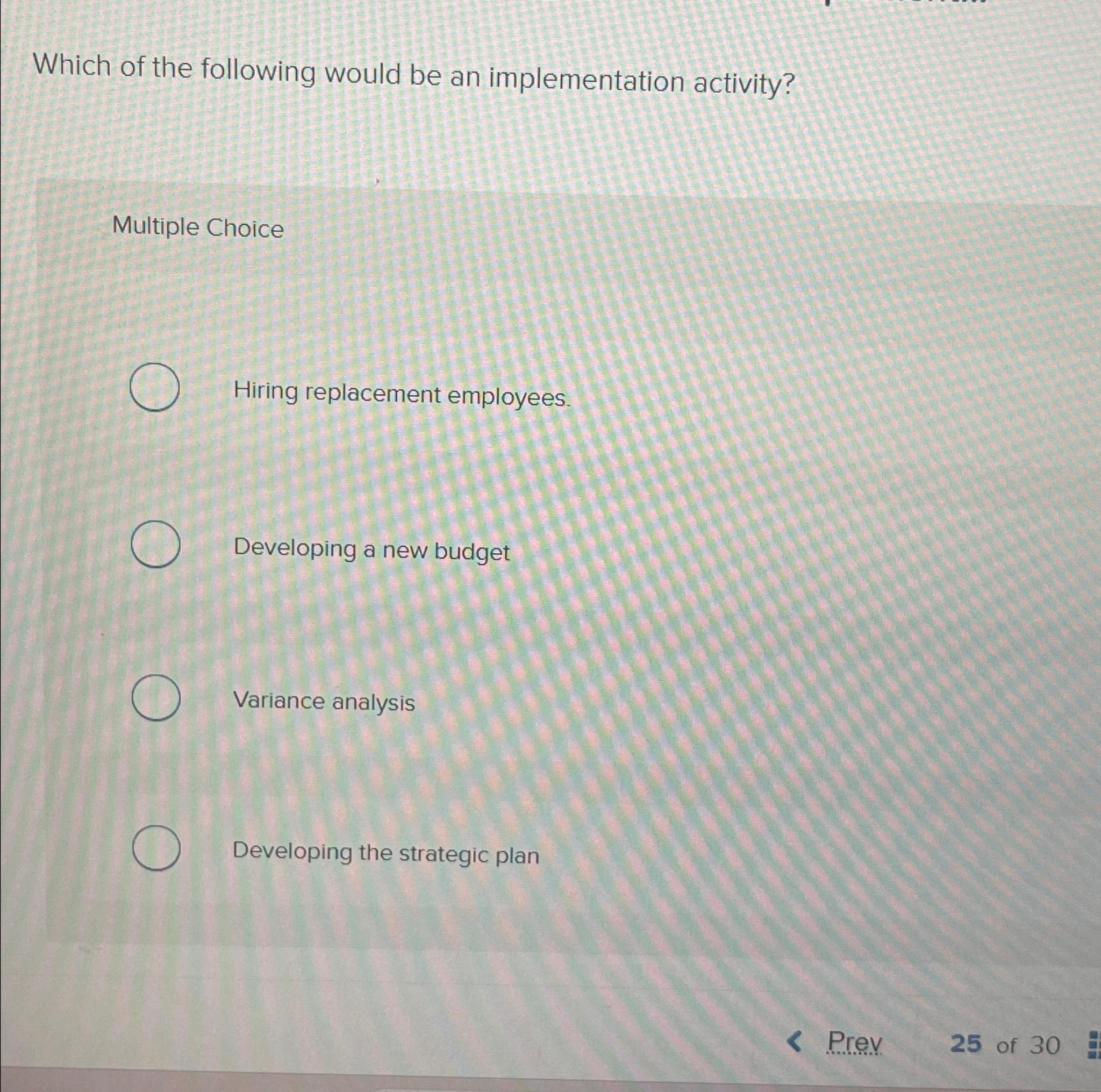 Solved Which of the following would be an implementation | Chegg.com