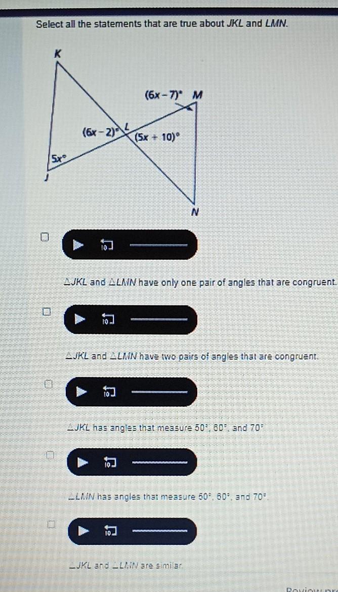 Solved Select all the statements that are true about JKL and | Chegg.com