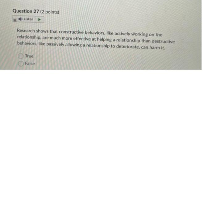 Solved Research shows that constructive behaviors, like | Chegg.com