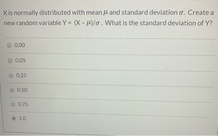 Solved X is normally distributed with mean M and standard | Chegg.com
